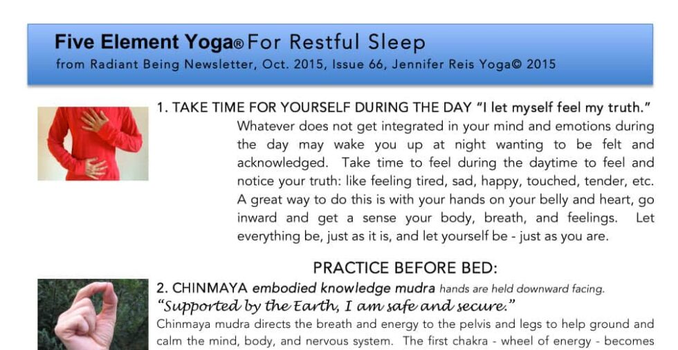 Five Element Yoga® For Restful Sleep | Jennifer Reis Yoga